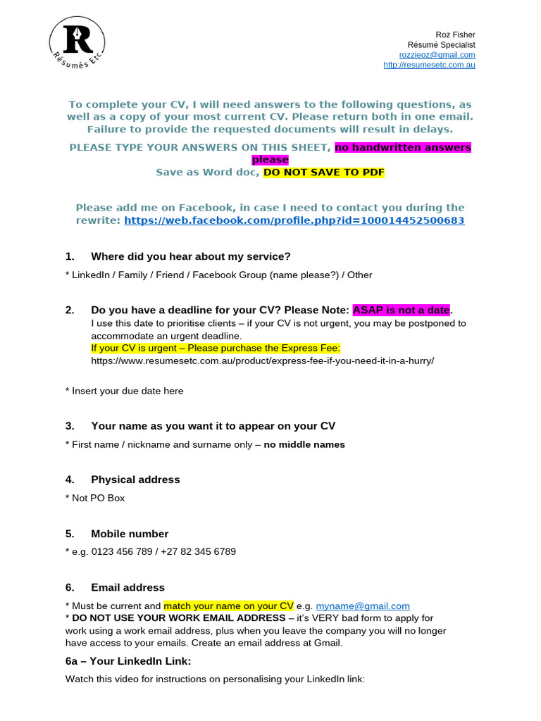 Resumes Etc Questions | PDF | Résumé | Computing