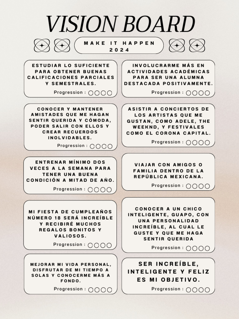 Objetivos 2024: Mi Tablero de Visión | PDF | Arte | Estilo de vida