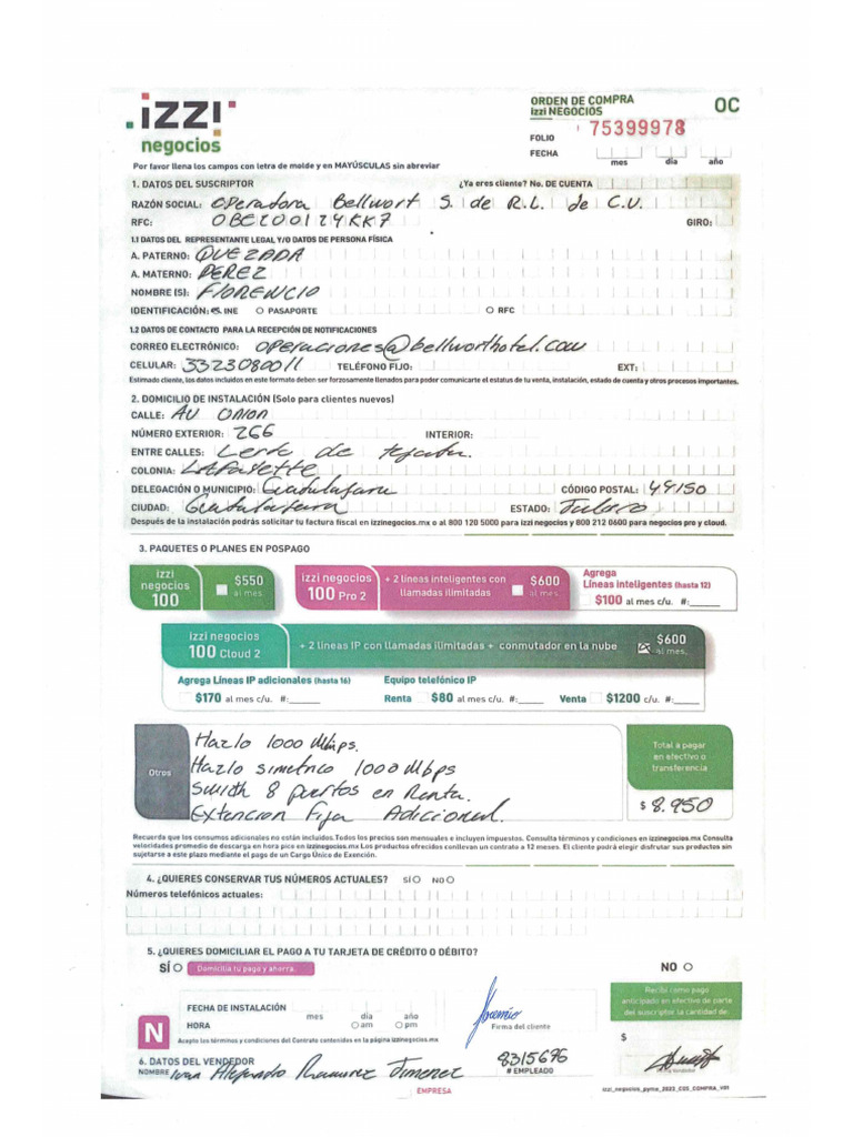 Contrato Izzi 3 | PDF