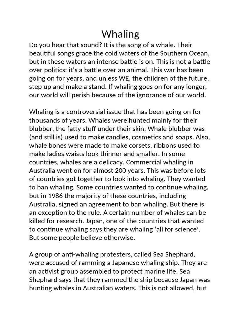 Reasons to Ban Whaling Now | PDF | Whaling | Whales