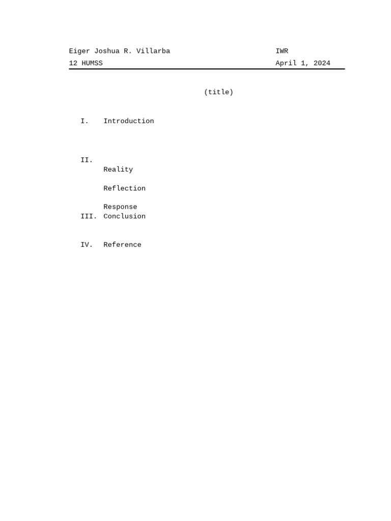 Critique Paper Format Sample | PDF
