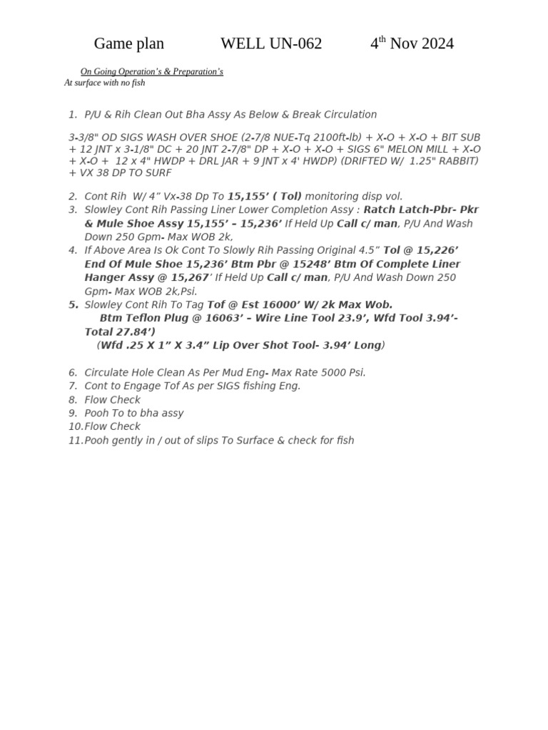 Game Plan Fishing UN-062-4th Nov 24 | PDF | Home & Garden