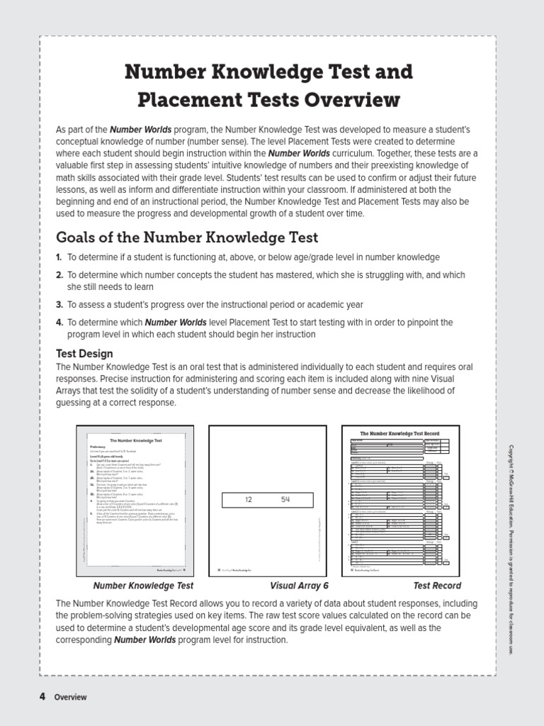 Number Worlds Number Knowledge Test | PDF | Differentiated Instruction ...