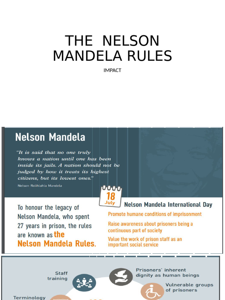The Nelson Mandela Rules | PDF