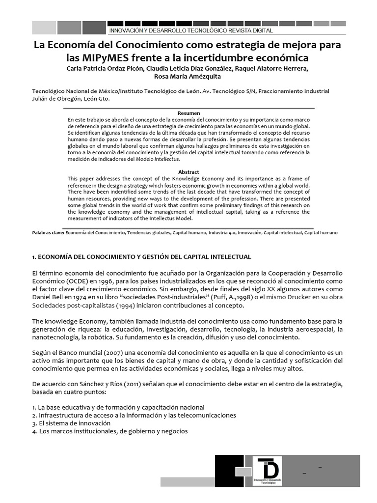 Economía del Conocimiento para MIPyMES | PDF | Business | Gestión de ...
