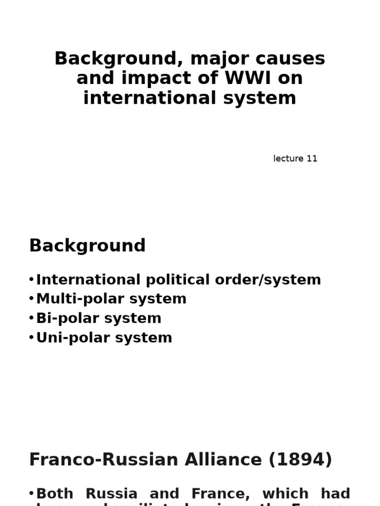 Causes and Impact of WWI on Global Order | PDF | Austria Hungary | Balkans
