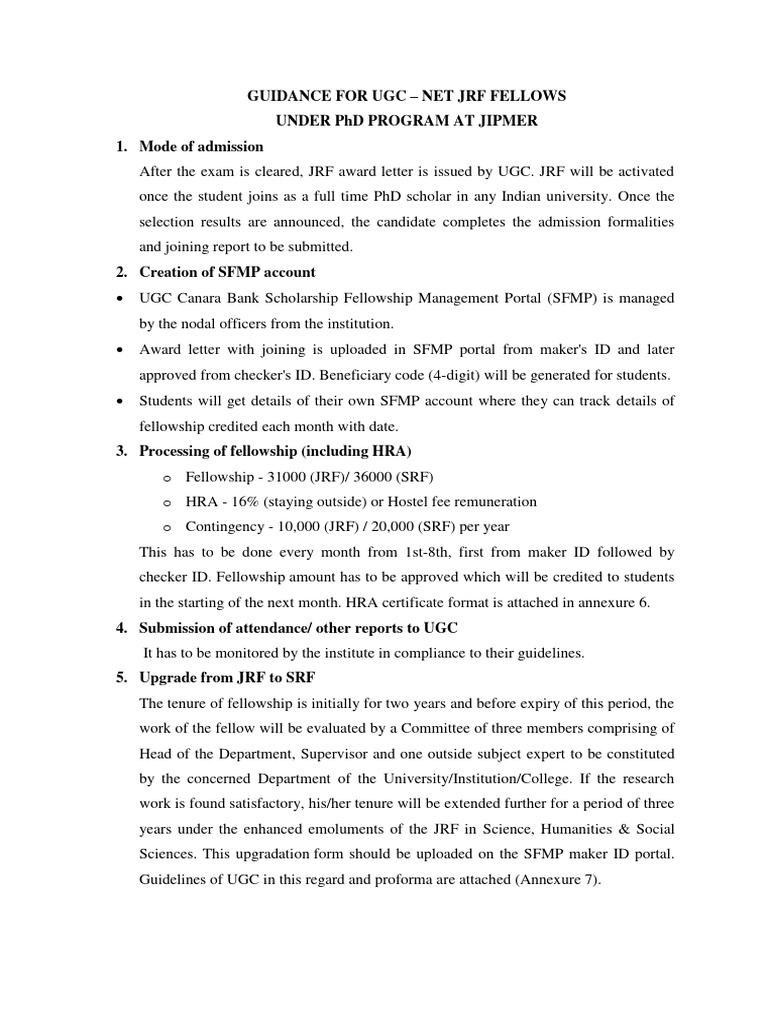 UGC NET JRF Guidelines For The Students New 1 | PDF