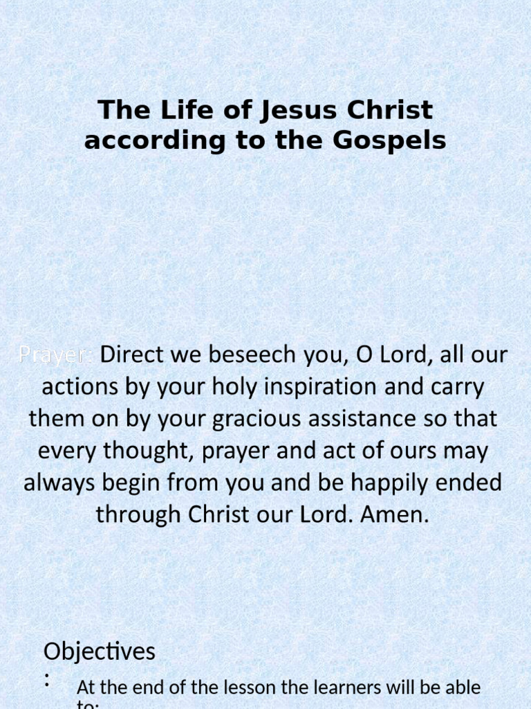 Life and Mission of Jesus Christ | PDF | Jesus | Gospels