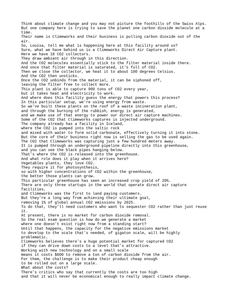 How Capturing Co2 From Air Can Combat Climate Change Pdf Carbon