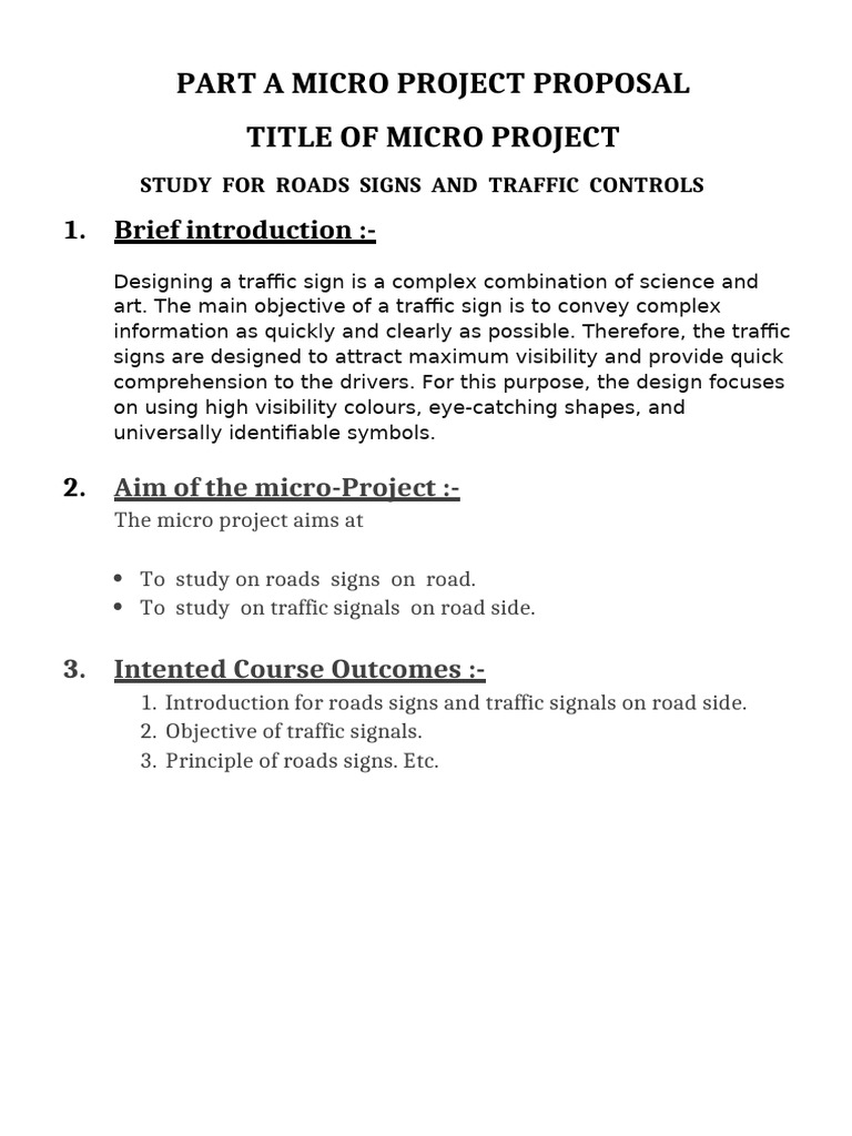 PART A MICRO PROJECT PROPOSAL (1) (3) Sumit | PDF | Information | Traffic