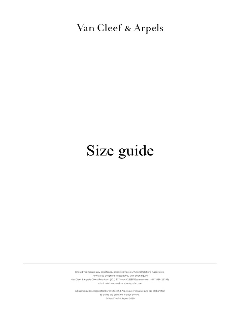 Van Cleef & Arpels Ring Size Guide | PDF
