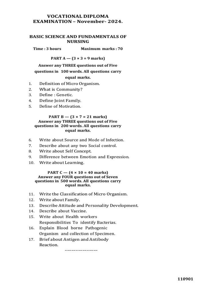 Nursing Exam Guide Basic Science 2024 Pdf