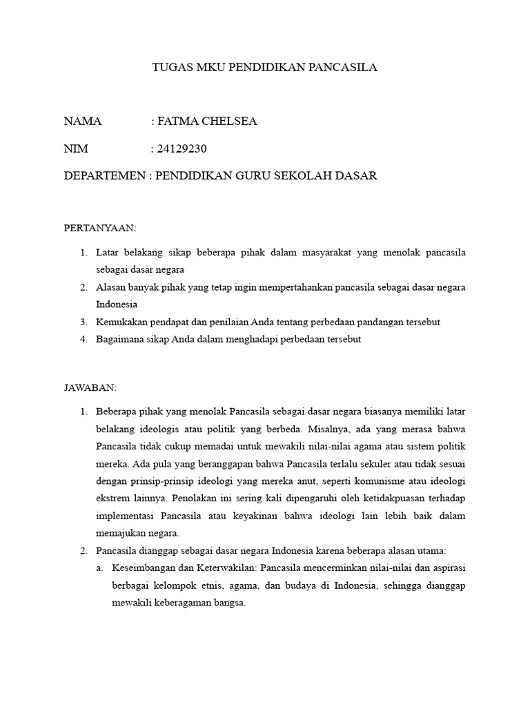 Tugas Mku Pendidikan Pancasila 2 | PDF | Ilmu Sosial | Sejarah