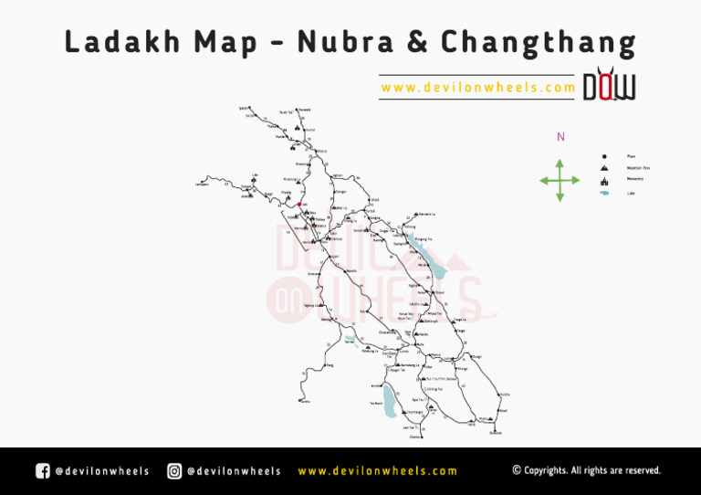 Leh Ladakh Map Nubra Changthang | PDF
