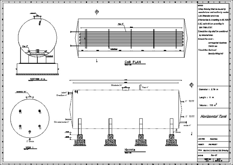 Nozzle & Internal Coil Drawing 210418 | PDF