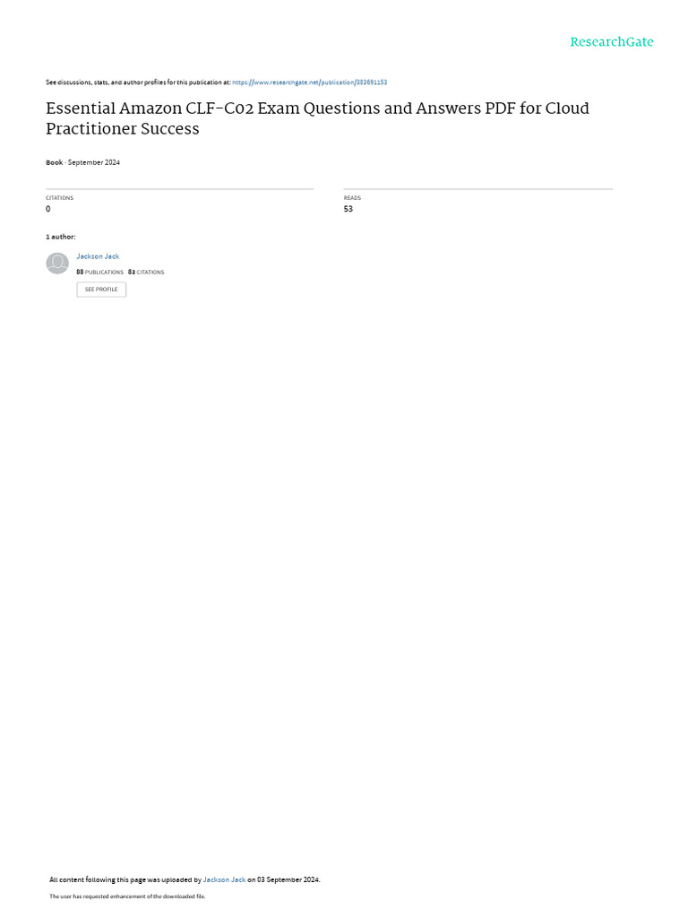 AWS CLF-C02 Exam Prep Guide | PDF | Cloud Computing | Amazon Web Services
