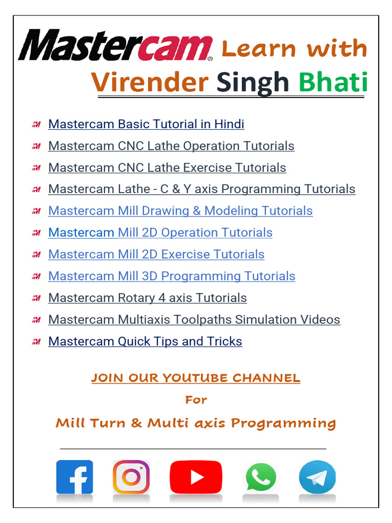 Mastercam Complete Course | PDF | Numerical Control | Machines