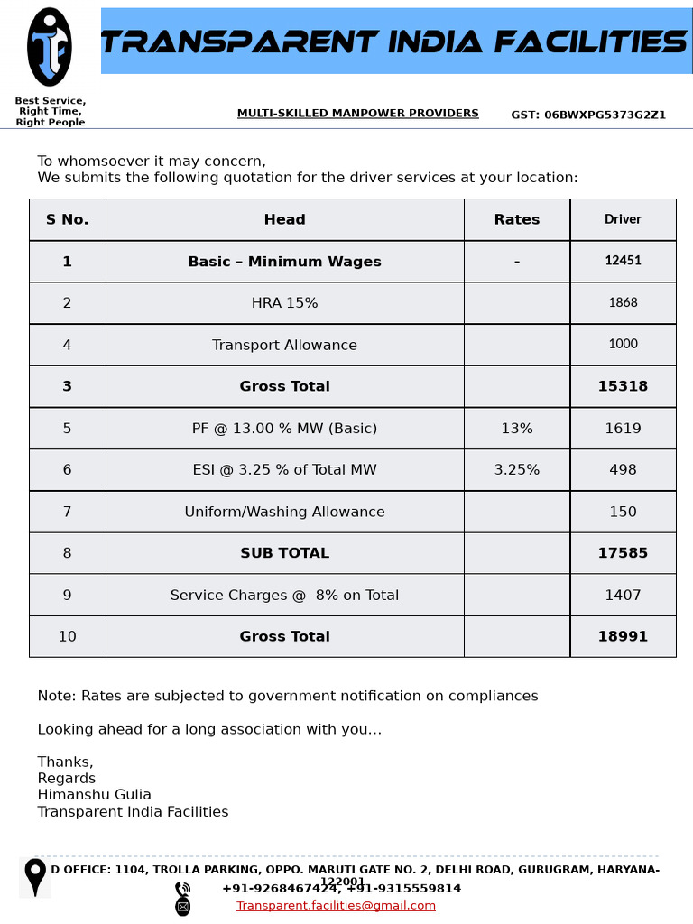 Quotation Sample | PDF