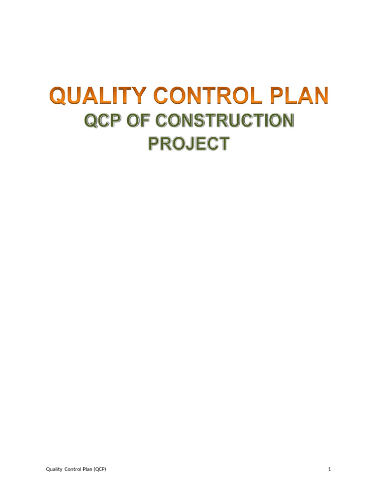 Quality Control Plan QCP | PDF | Quality Assurance | Concrete