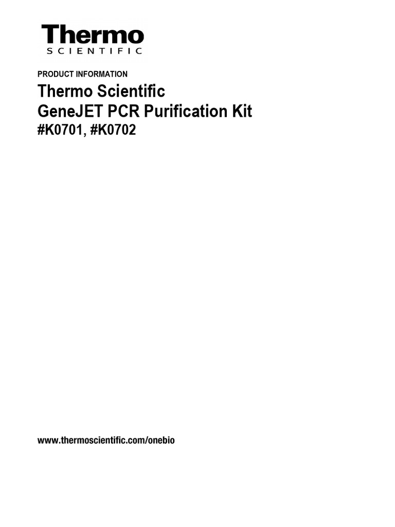 GeneJET PCR Purification Kit T - Chalmers-Gothenburg - Thermo ...