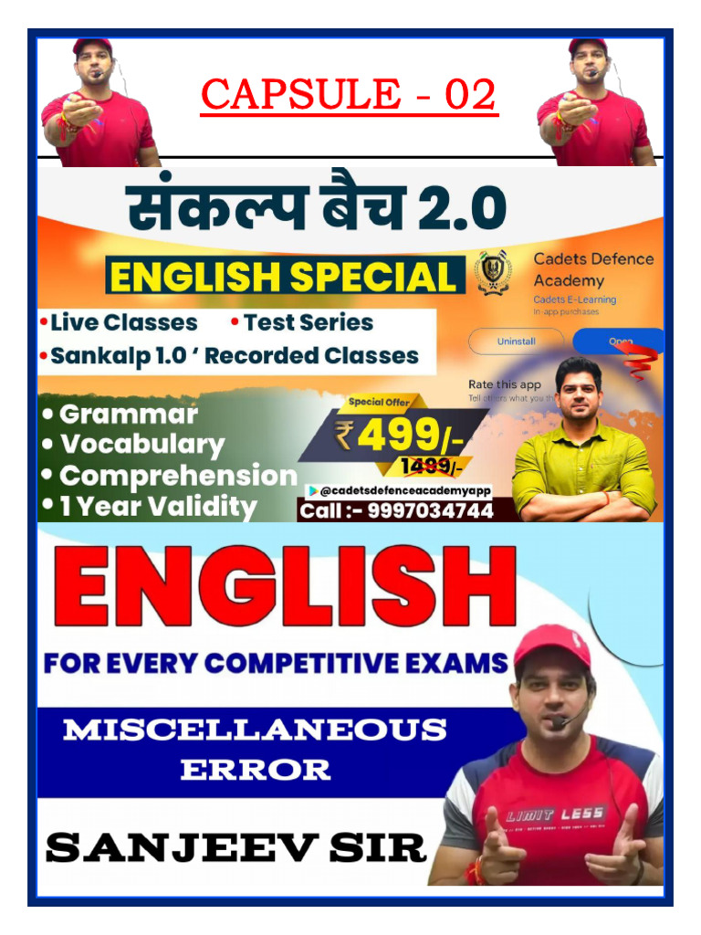 CAPSULE PRACTICE SET -02 | PDF | Grammatical Number | Verb