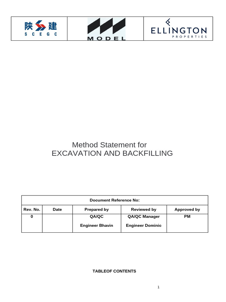 2 Method of Statement - Excavation & Backfilling | PDF | Traffic | Personal Protective Equipment