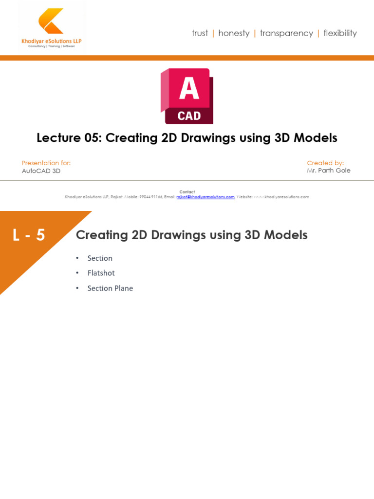 AutoCAD 3D to 2D Drawings Guide | PDF | Computers