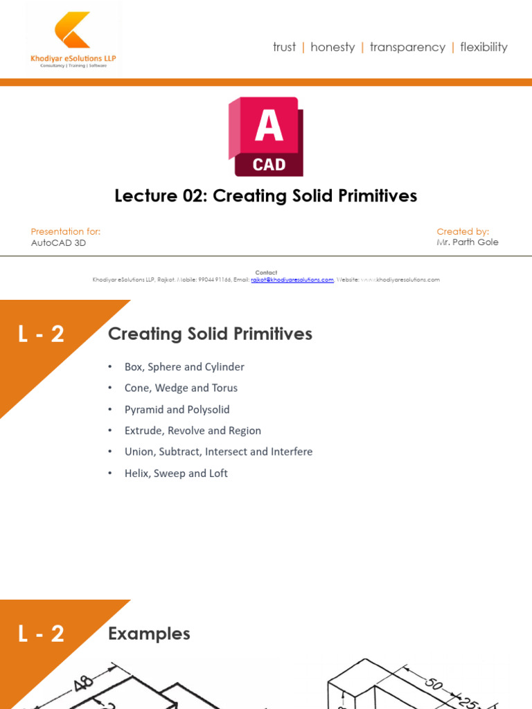 02 - Creating Solid Primitives | PDF