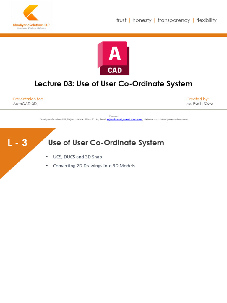 03 - Use of User Co-Ordinate System | PDF