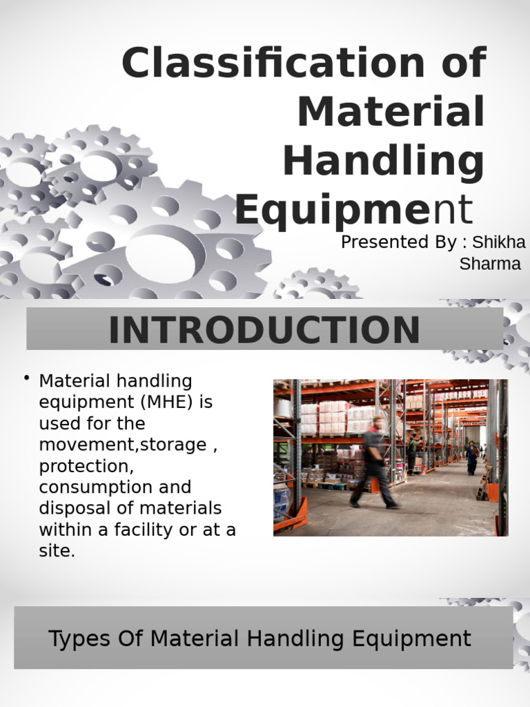 Classification of Material Handling | PDF