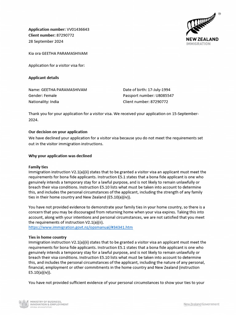 Decline Letter | PDF | Travel Visa | Immigration