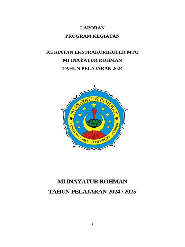 Kegiatan Ekstrakurikuler MTQ MI Inayatur Rohman | PDF | Perjalanan