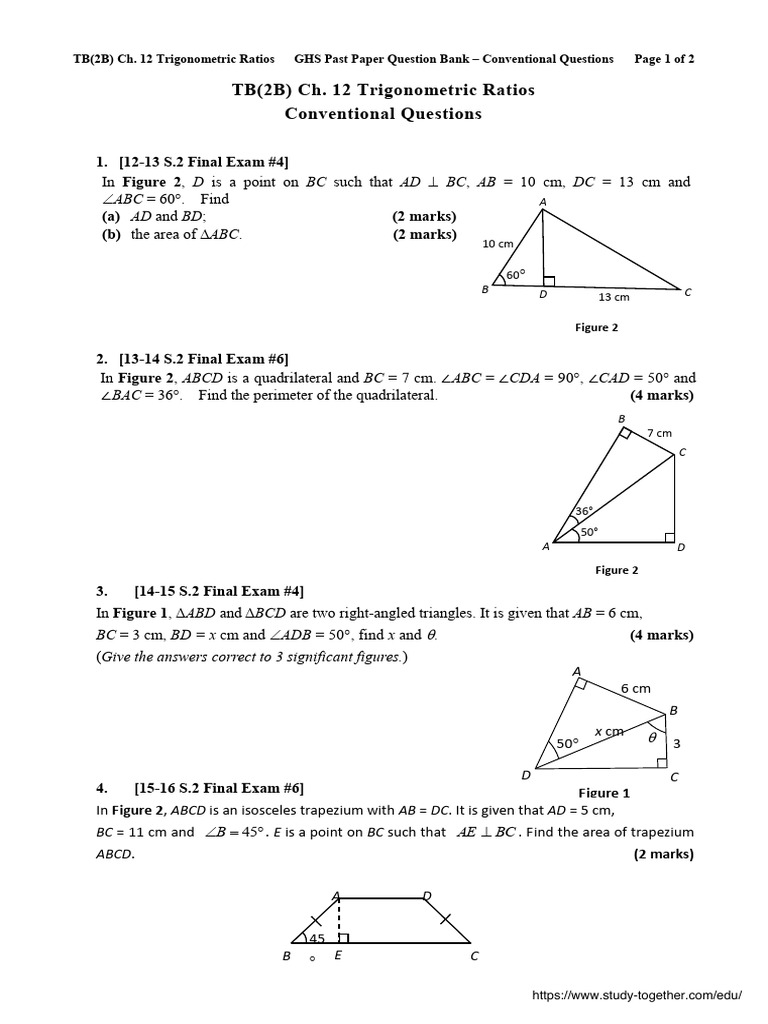 Good Hope School - 11 16 2B Ch.12 Trigonometric Ratios CQ | PDF ...