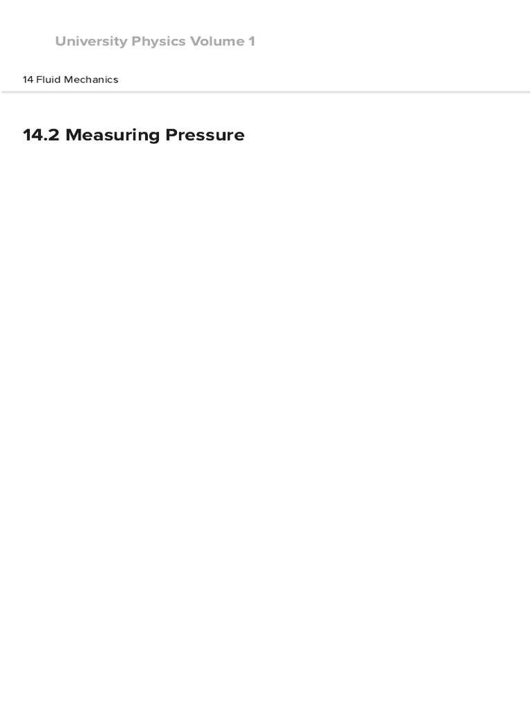 14.2 Measuring Pressure - University Physics Volume 1 | PDF | Pressure ...