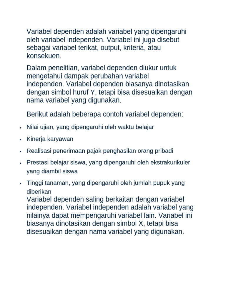 Variabel Dependen Adalah | PDF