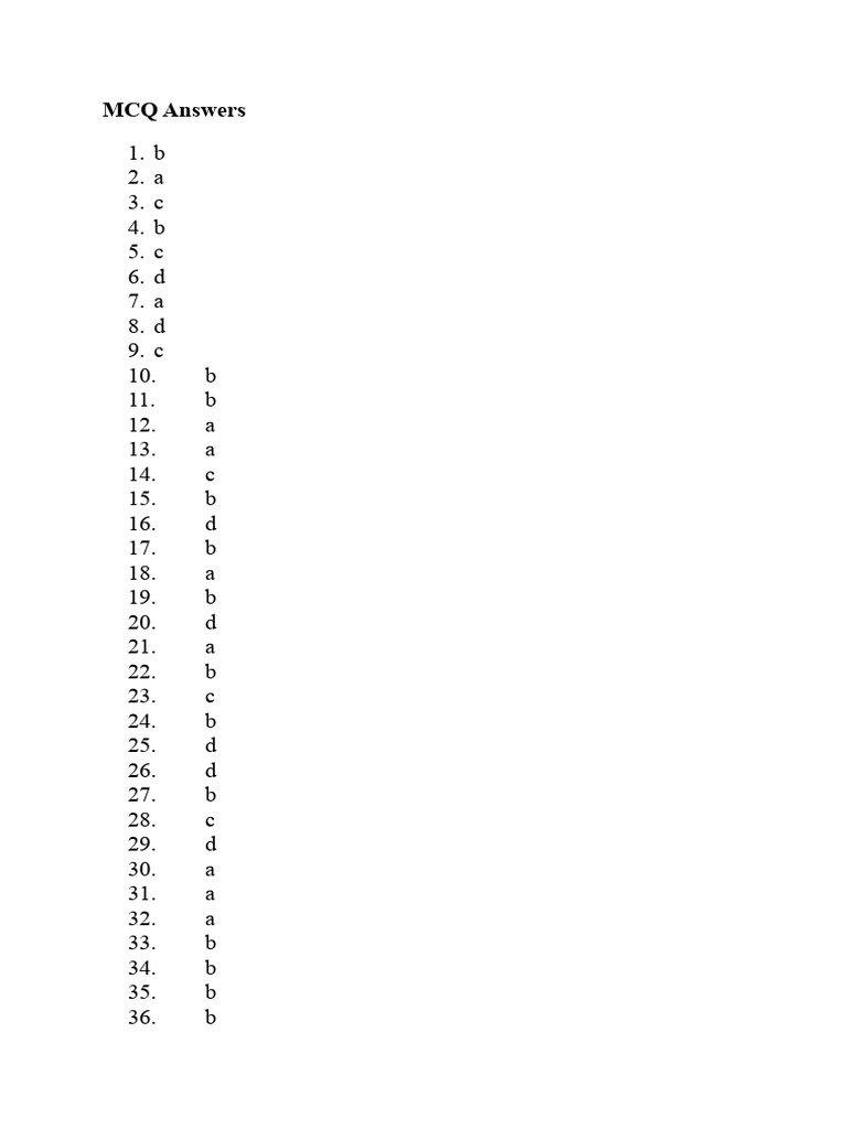 MCQ Answer | PDF