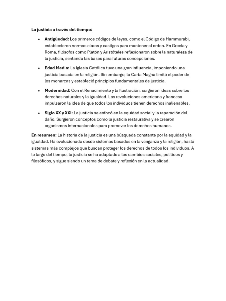 La Justicia A Través Del Tiempo | PDF | Justicia | Crimen y violencia