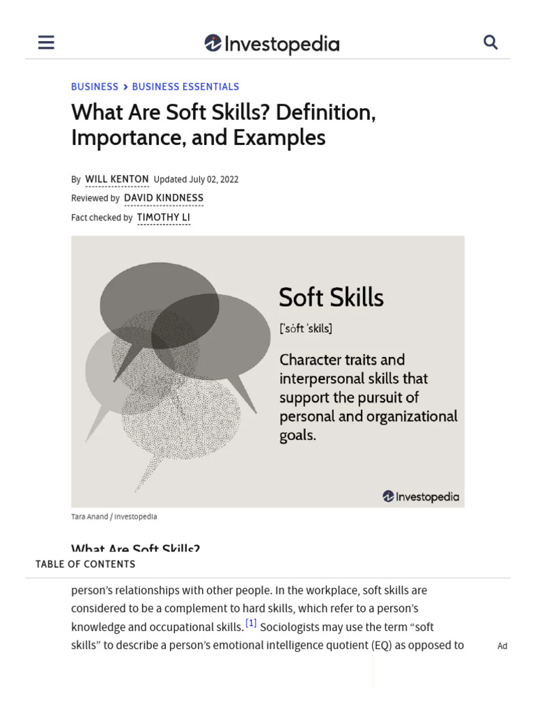 What Are Soft Skills Definition, Importance, and Examples | PDF | Skill ...