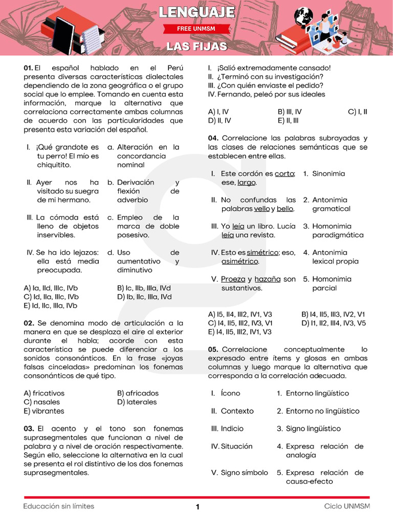 Las Fijas - Lenguaje | PDF