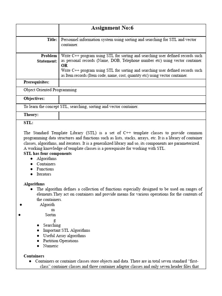 Assignment No:6: Title | PDF | Computer Programming | Object Oriented Programming