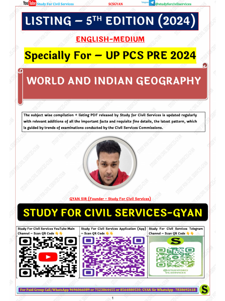 2024 Eng Medium Geography LISTING 2024 5th Edition by Study For | PDF