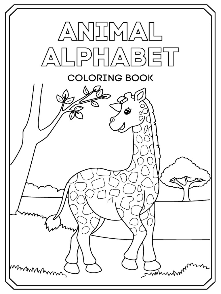 Animal Alphabet Coloring Book Cover | PDF