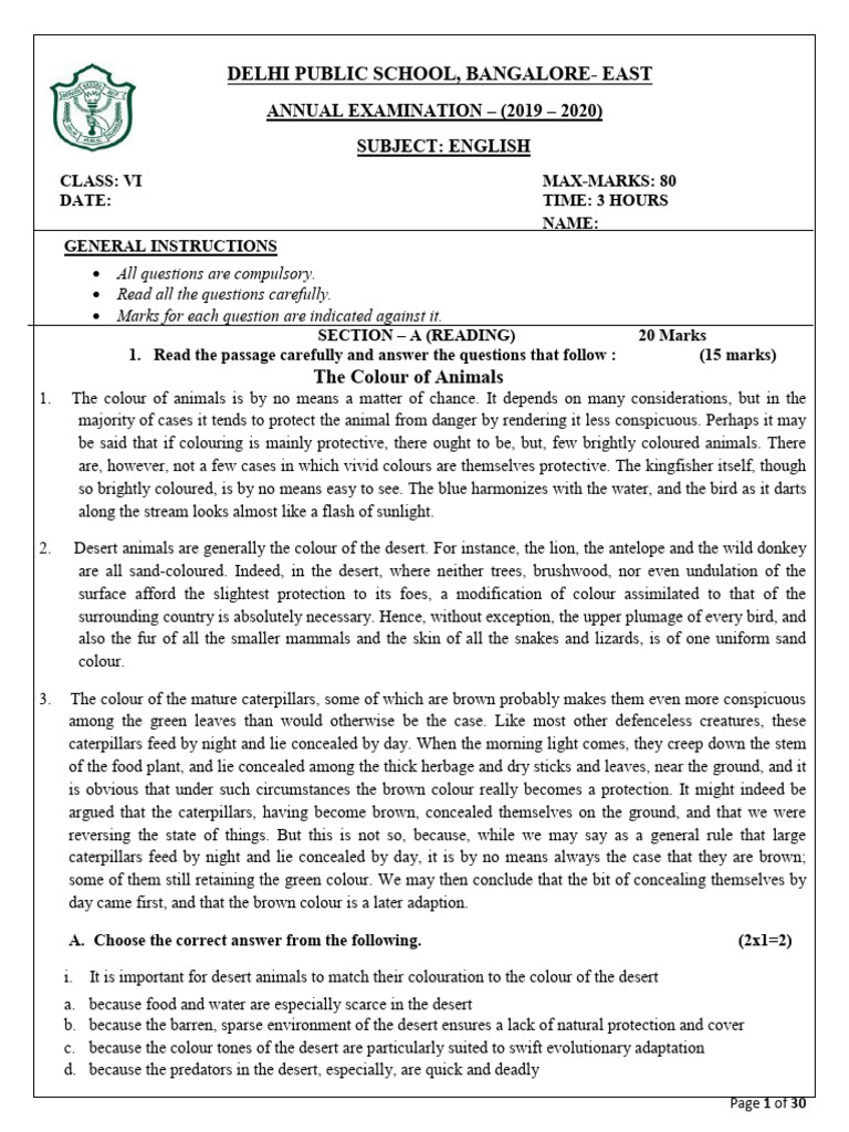 Grade6AnnualExamination | PDF | Rectangle | Elementary Geometry