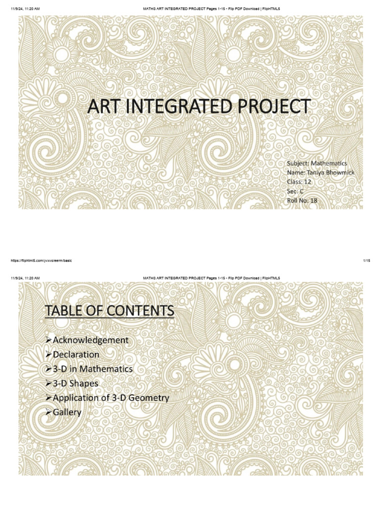 Maths Art Integrated Project Pages 1-15 - Flip PDF Download - Fliphtml5 ...