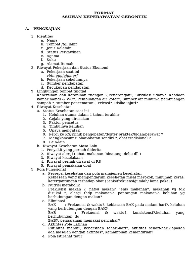 Pengkajian Gerontik - Ok | PDF | Gaya Hidup