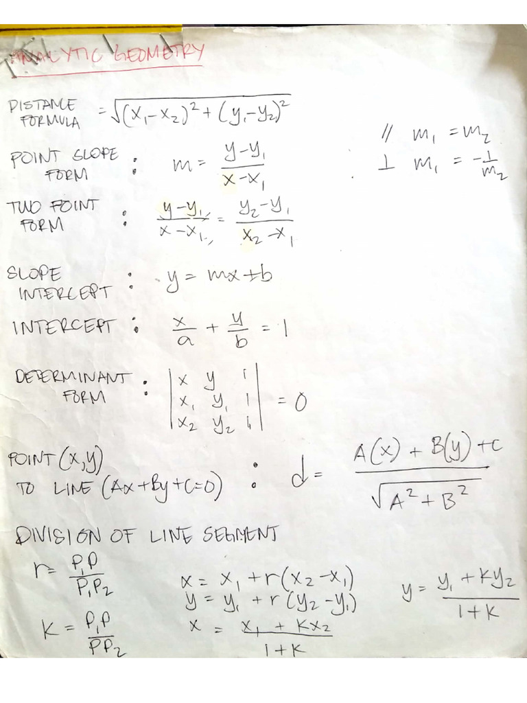 Analytic Geometry Pdf
