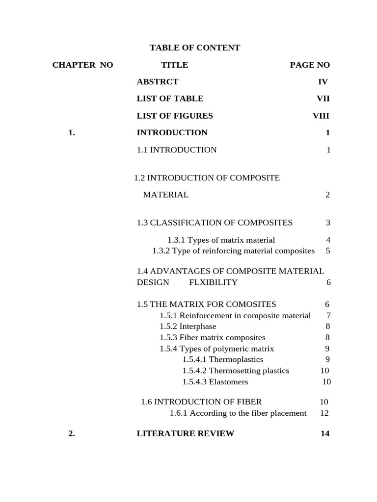 2 Table of Content | PDF | Composite Material | Building Engineering