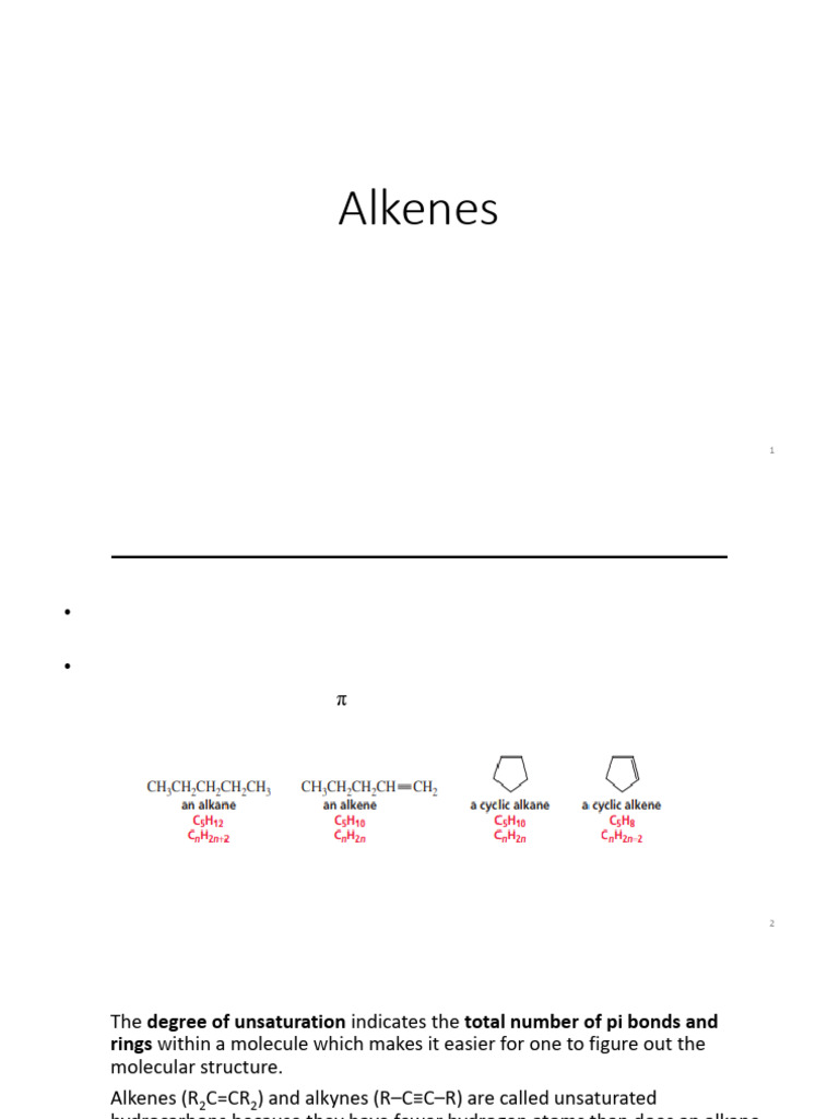 Alkene 1 | PDF | Alkene | Hydrogenation