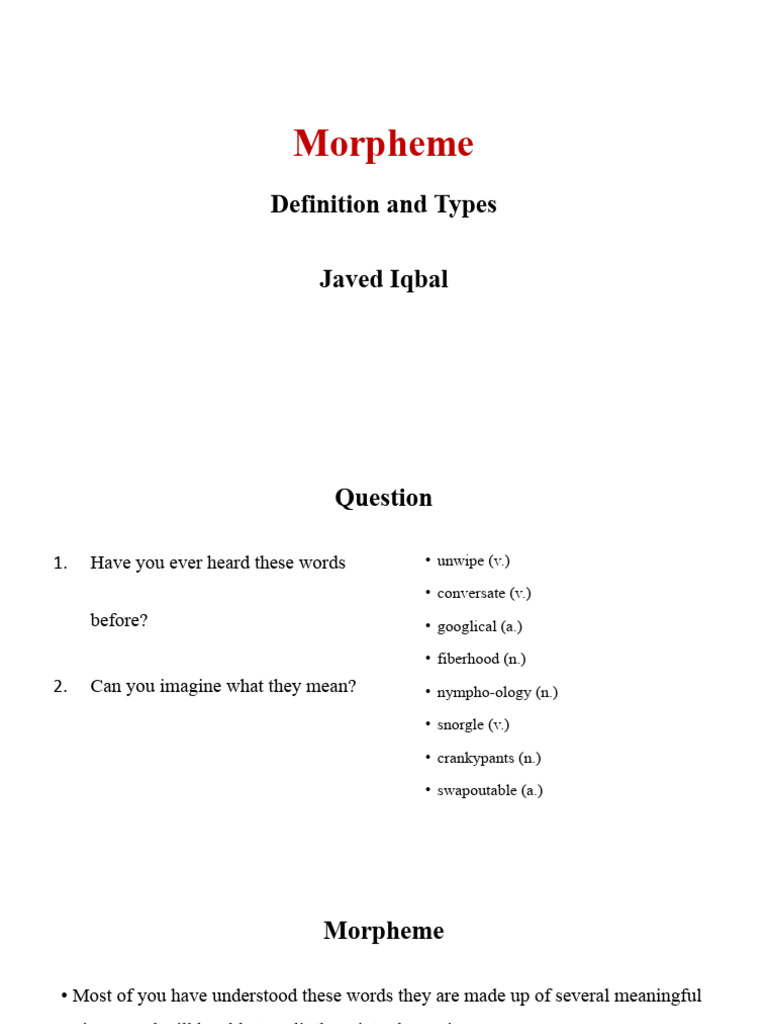 Morpheme Definition and Types | PDF | Word | Morphology (Linguistics)