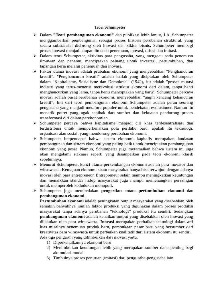 Teori Schumpeter | PDF | Sejarah